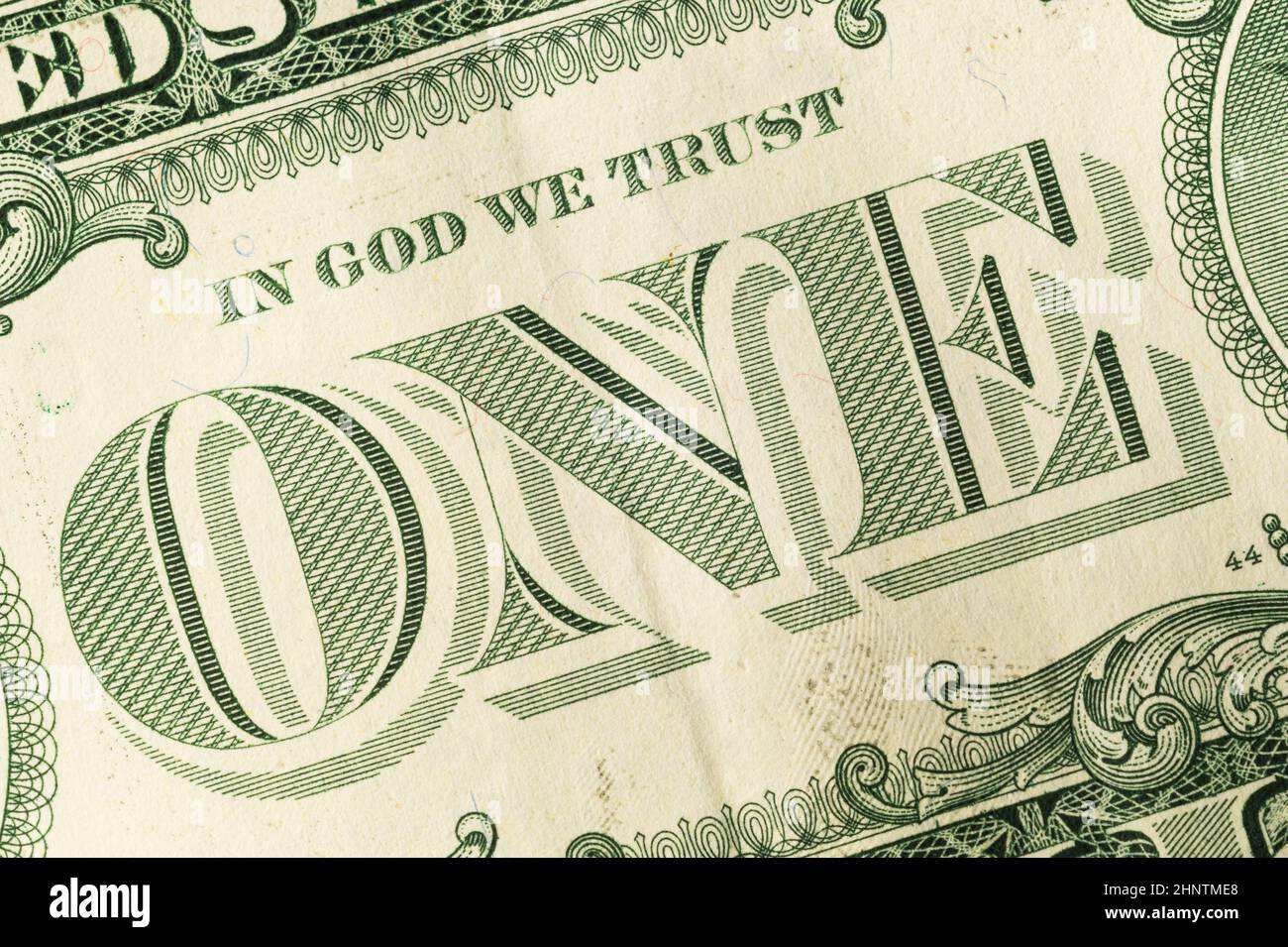 One dollar bill close up. american dollar detail. finance background ...