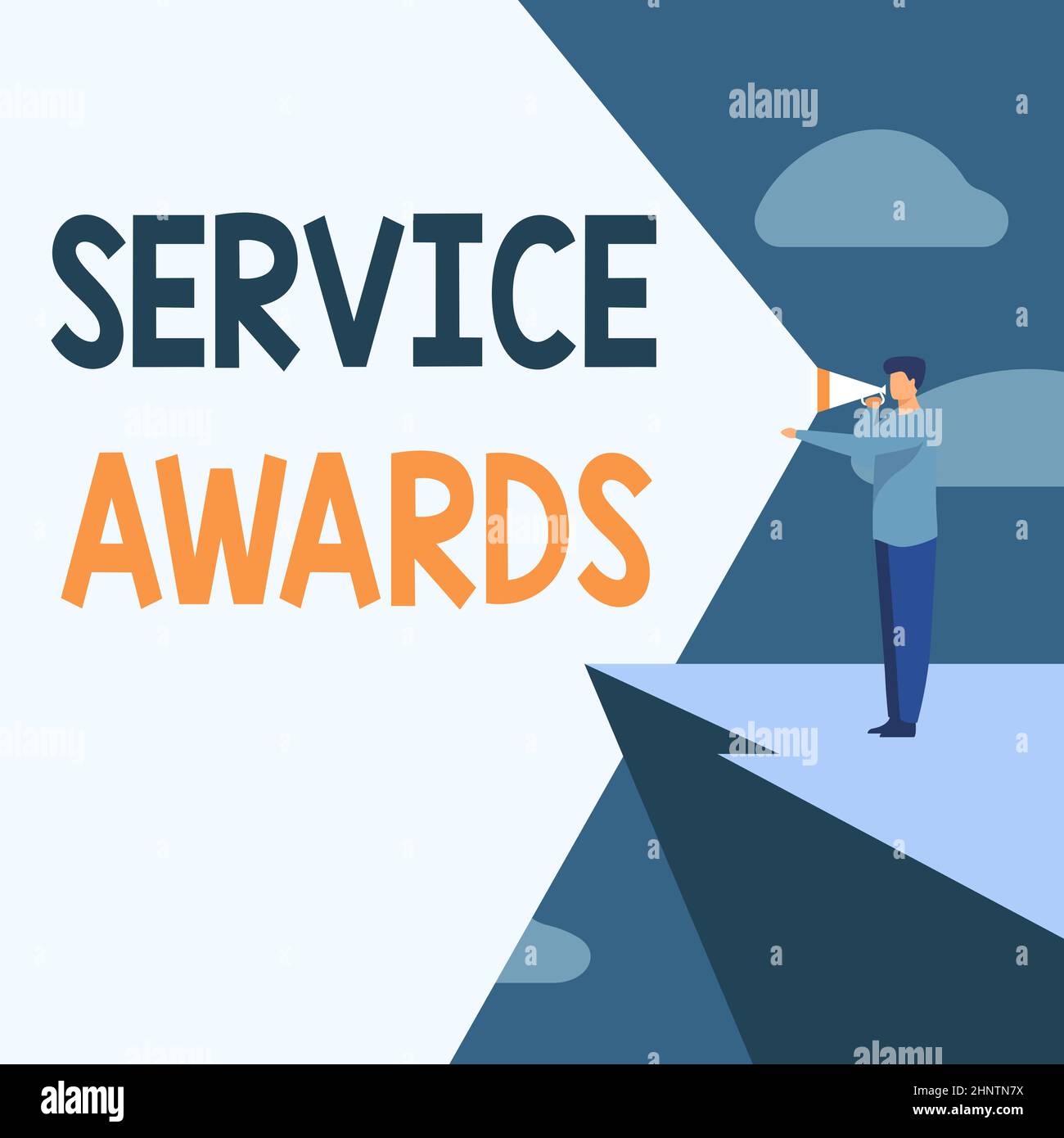 Hand writing sign Service Awards, Word for Recognizing an employee for ...