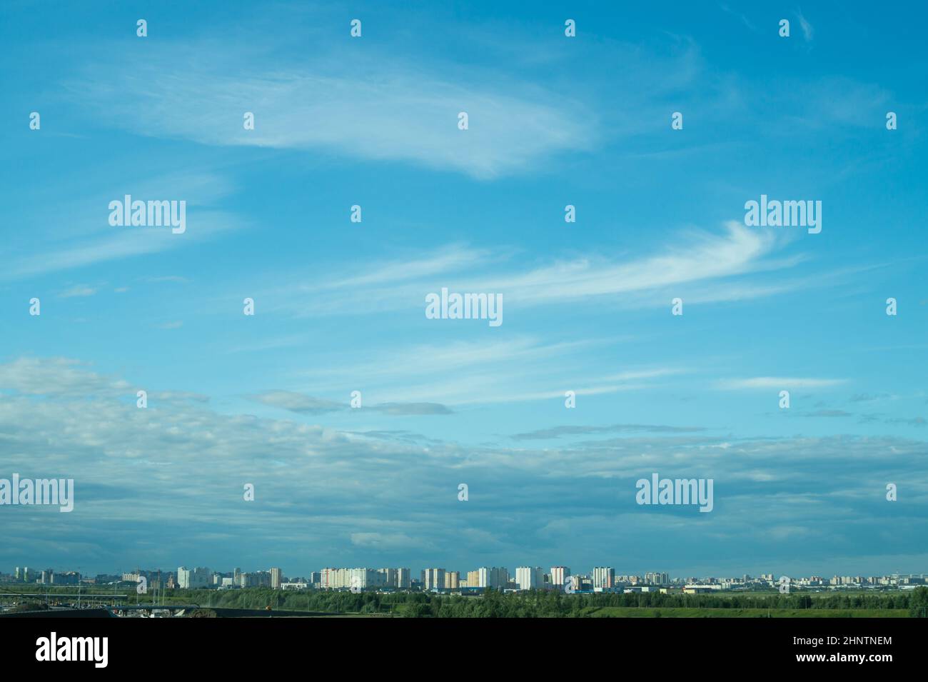 Urban cityscape panoramic view. horizon line with buildings. nature ...