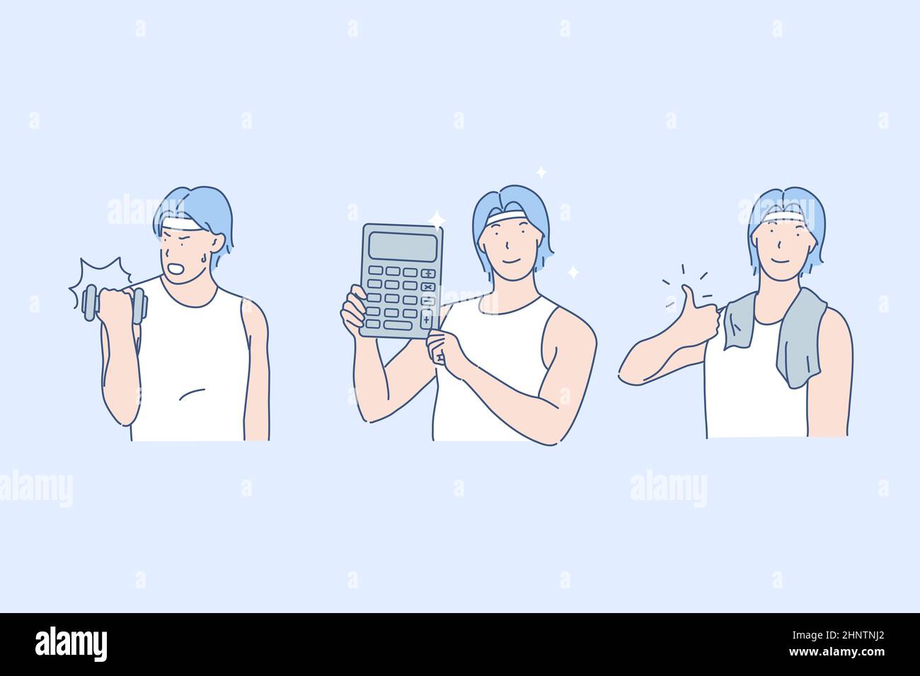 Positive training result, goal achievement concept. Progress ...