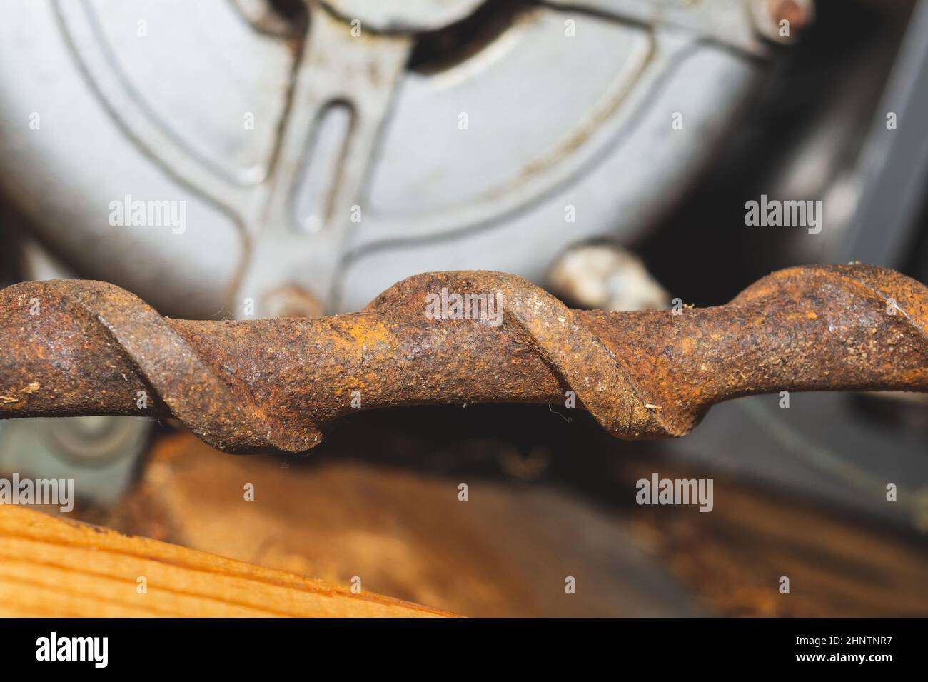 Old rusty hand drill detail close up. work tool Stock Photo - Alamy