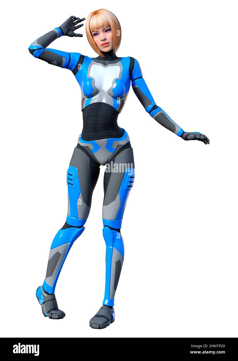 3D rendering of a female robot isolated on white background Stock Photo ...