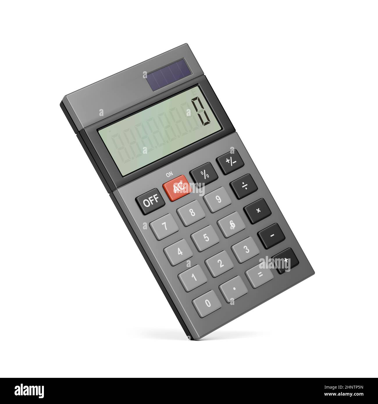 Gray office calculator with solar panel Stock Photo - Alamy