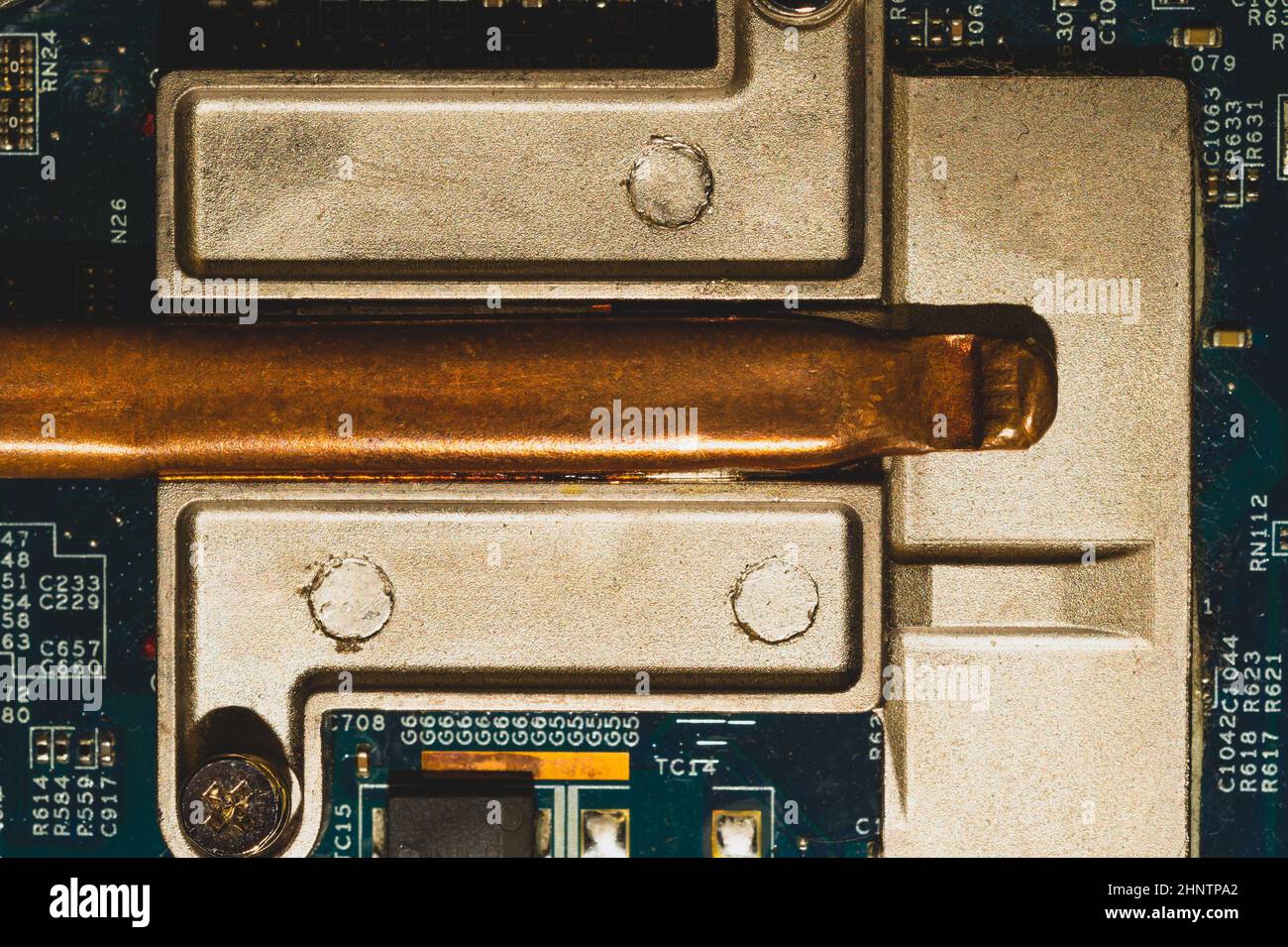 Computer radiator abstract macro background. processor cooling system ...