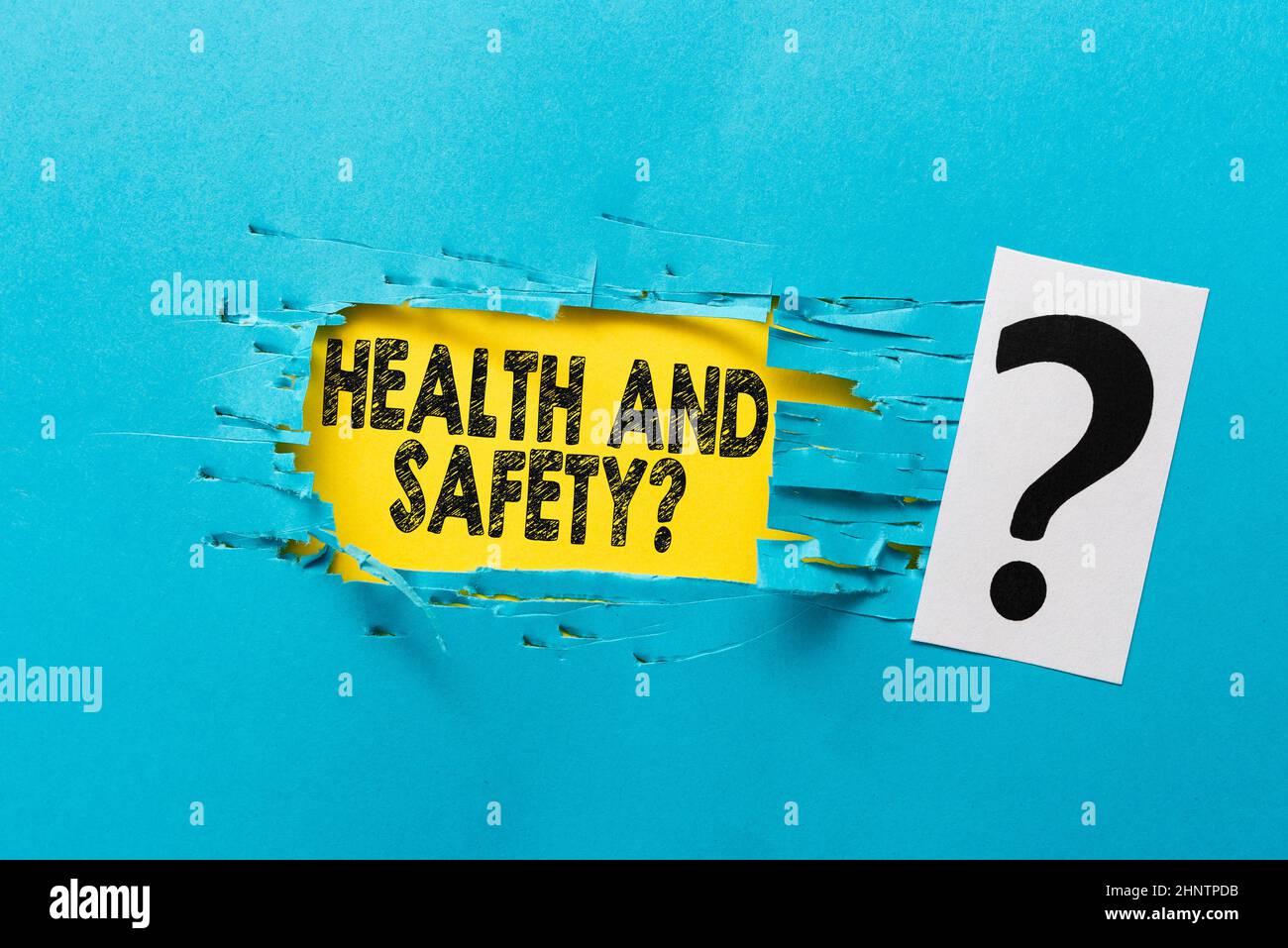 Text caption presenting Health And Safety Question, Concept meaning ...