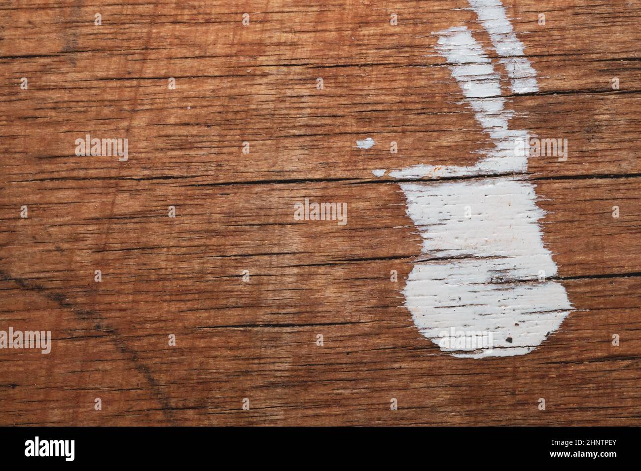 Rough wood with white paint spots. old wooden texture. scratched and ...