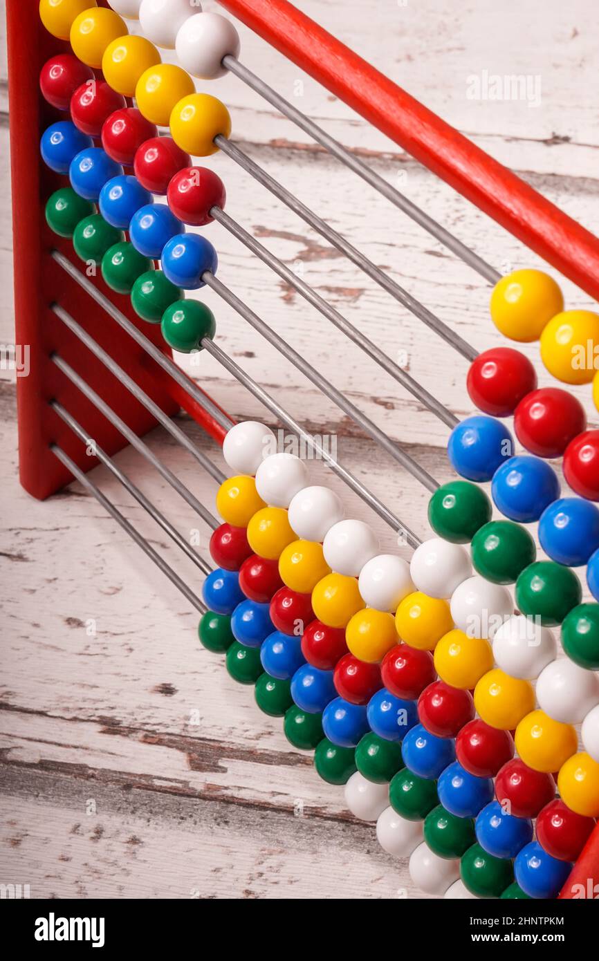 Calculator or abacus to learn in math class Stock Photo - Alamy