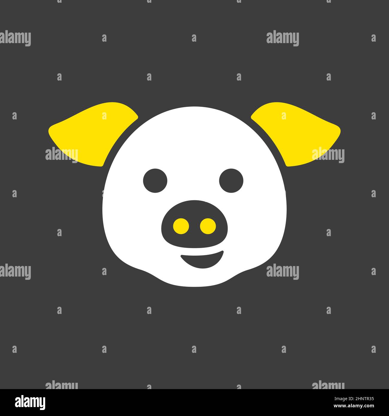 Pig glyph icon. Animal head. Farm sign. Graph symbol for your web site ...