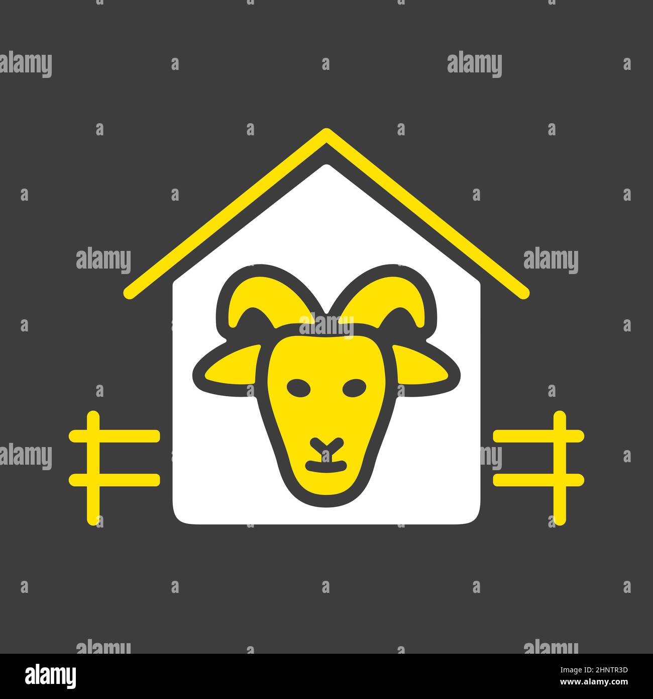 Goat house glyph icon. Farm animal sign. Graph symbol for your web site ...