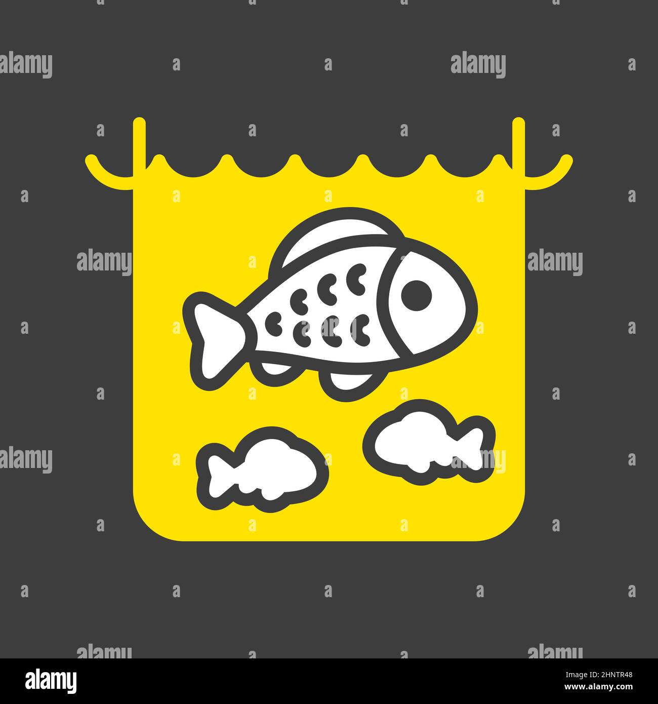 Fish in a pond or aquarium glyph icon. Farm animal sign. Graph symbol ...