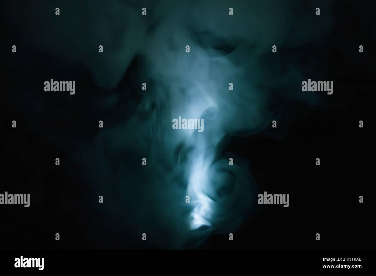 Turquoise smoke on black backdrop. color fog abstract background Stock ...