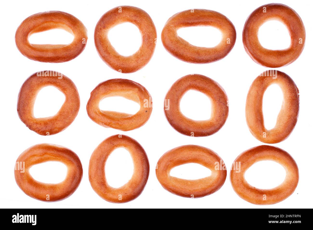 Bagels different shape, isolated on white Stock Photo - Alamy