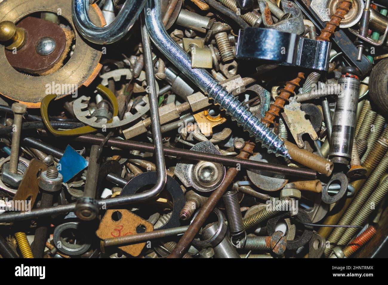 Old screws background. heap of tapping screws. work tool. pile of ...