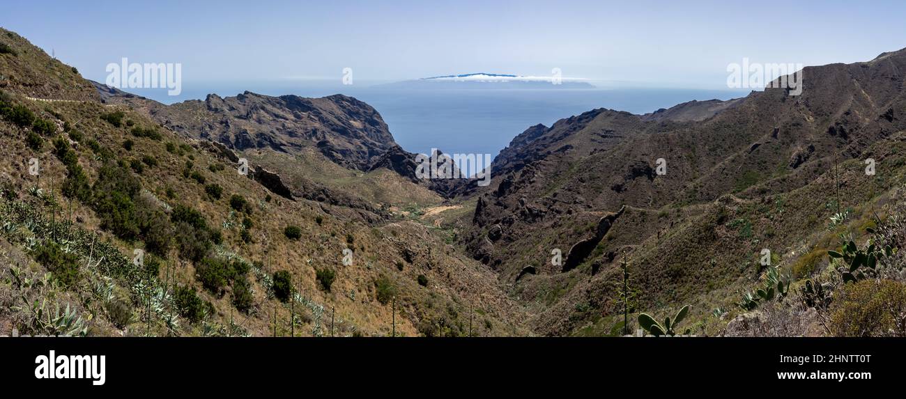 Panoramic view of the mountain landscape. View from the observation ...