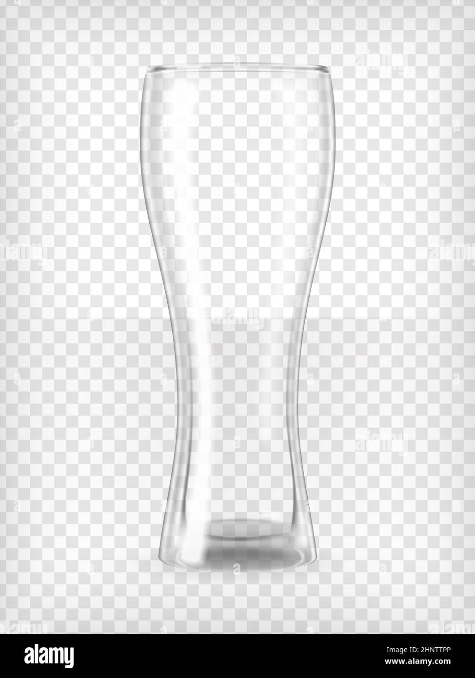 Tall empty beer glass. Transparent vector illustration Stock Photo - Alamy
