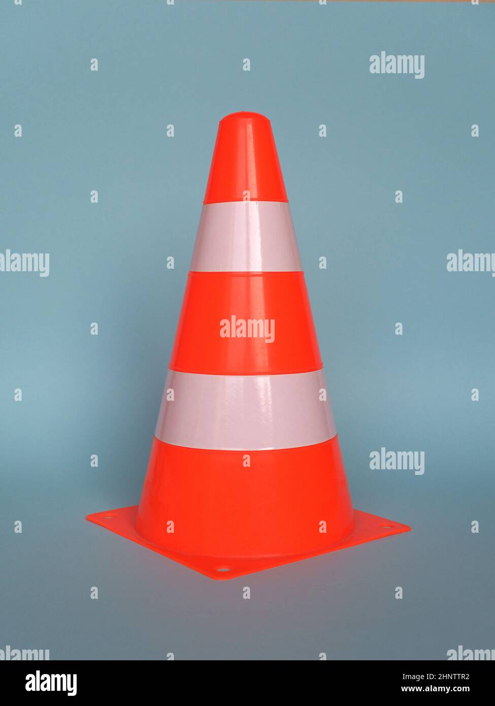 traffic cone to mark road works or temporary obstruction traffic sign ...