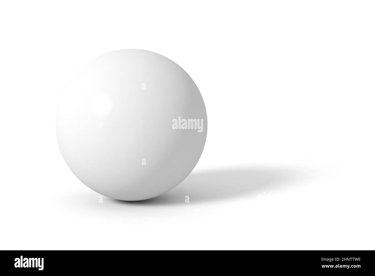 White glossy sphere with long shadow. 3D vector illustration Stock ...