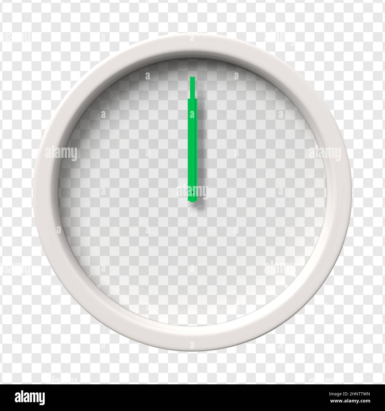 Realistic Wall Clock. Midnight. Midday. Twelve oclock. Transparent face ...