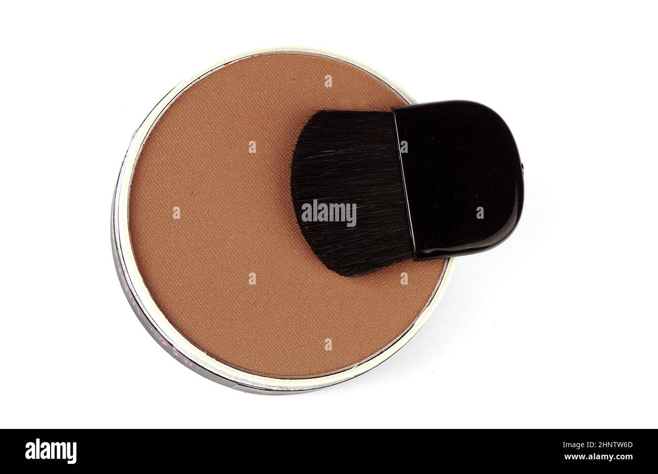 pressed face powder on a white background Stock Photo - Alamy