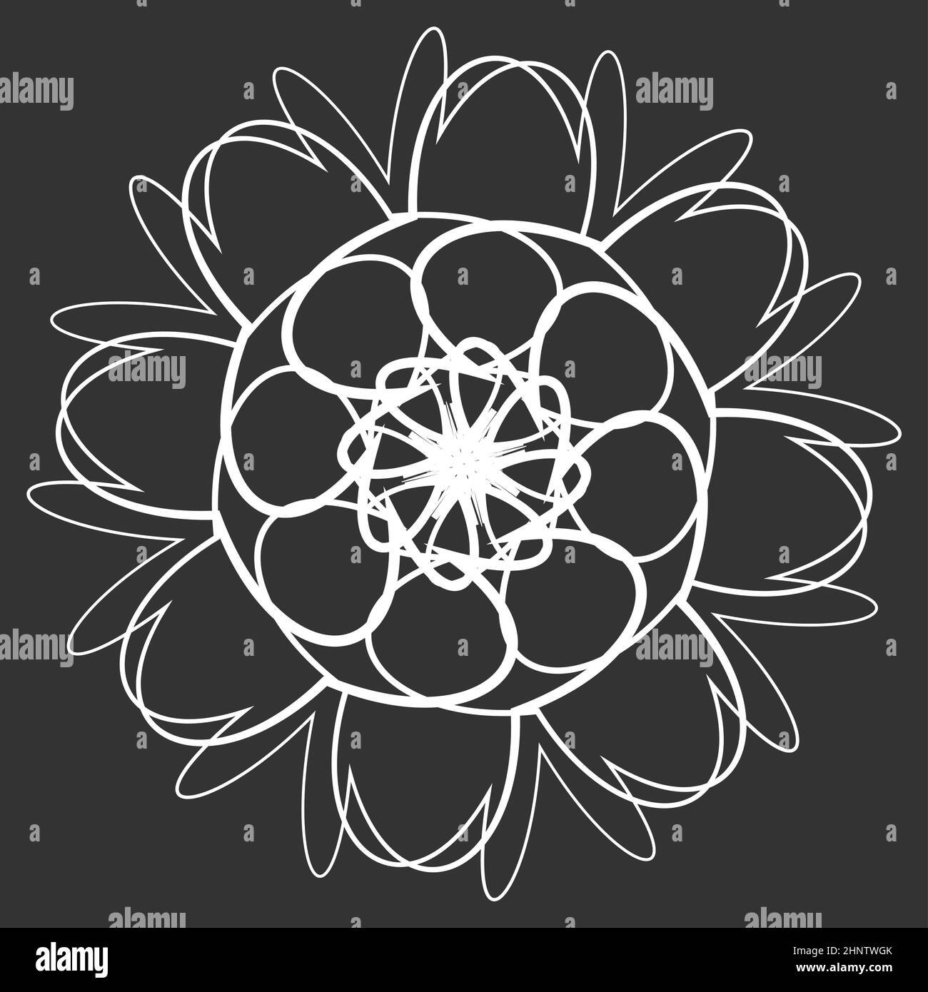 Radiating mandala. Circular geometric motif, icon, shape - stock vector ...