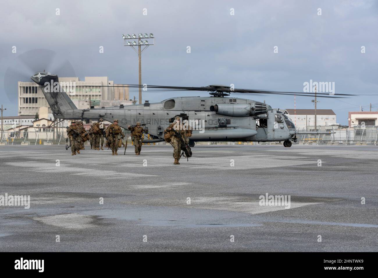U.S. Marines with Fleet Anti-Terrorism Security Team (FASTPAC), exit a ...