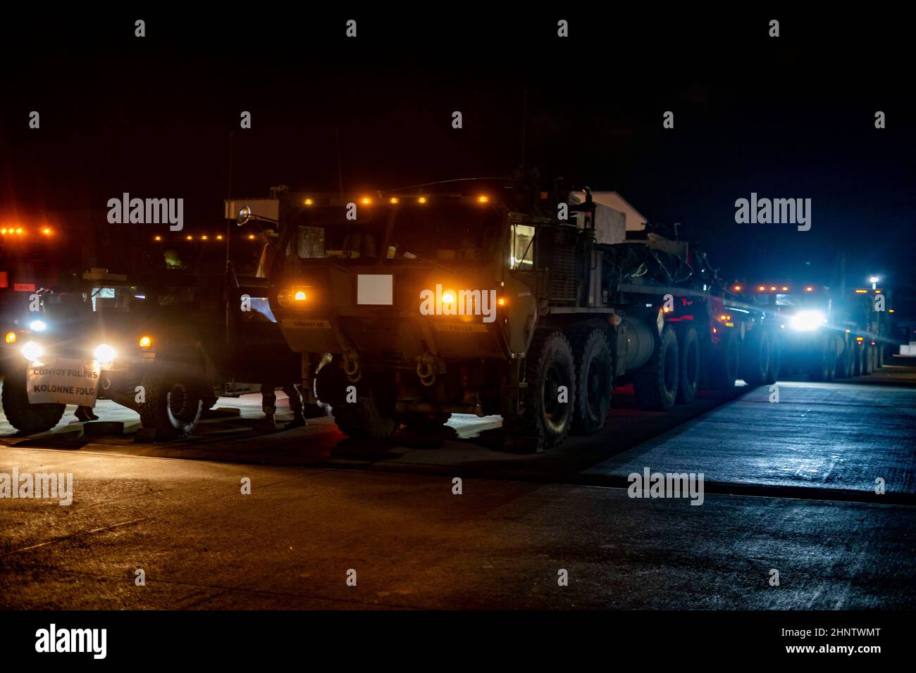 Soldiers assigned to 41st Field Artillery Brigade, begin convoy ...