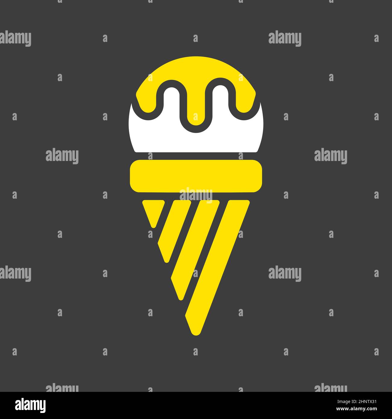 Ice Cream vector glyph icon on dark background. Fast food sign. Graph ...