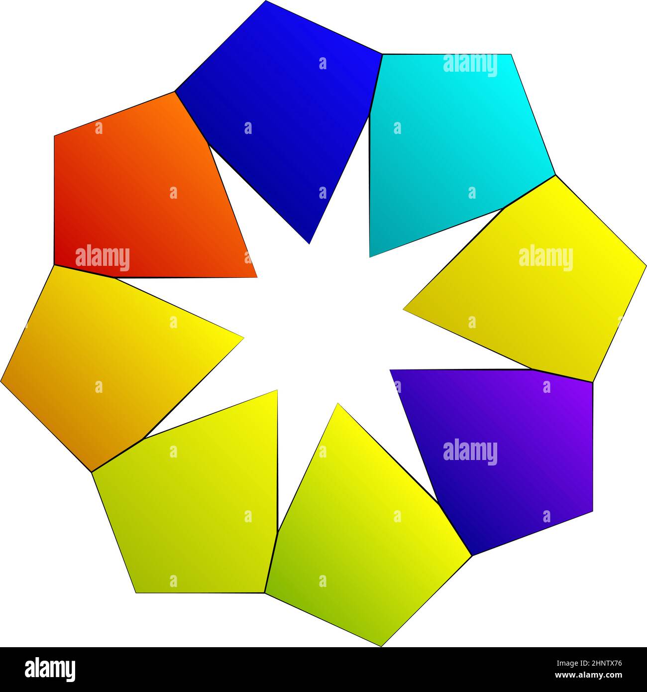 Radiating mandala. Circular geometric motif, icon, shape - stock vector ...