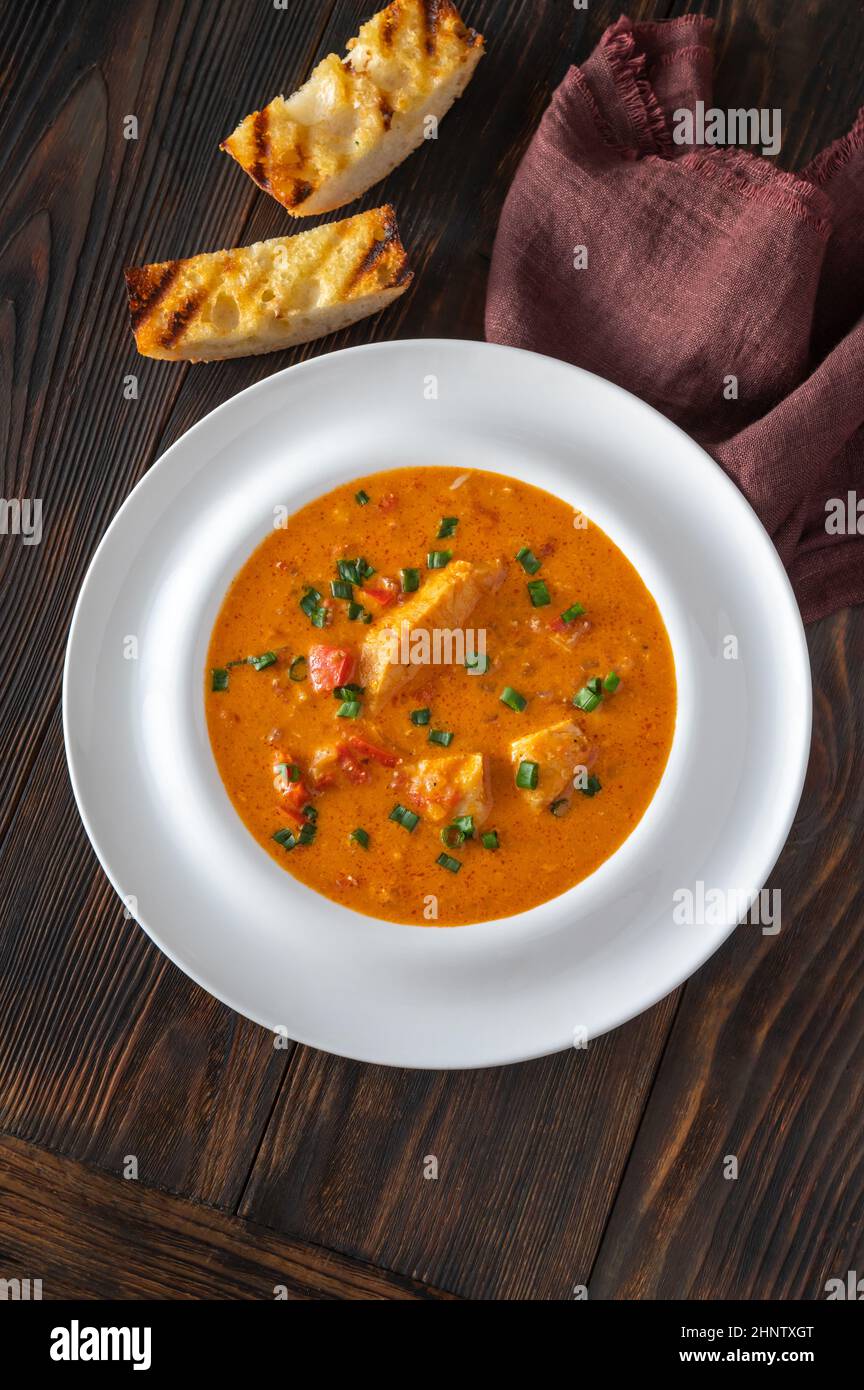 Portion of Moqueca - Brazilian Fish Stew close up Stock Photo - Alamy
