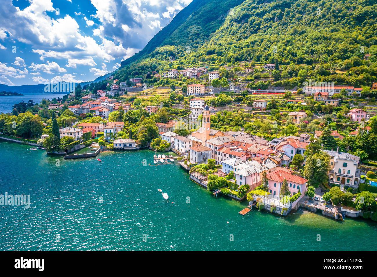 Laglio. Idyllic town of Laglio on Como lake aerial view, Lombardy ...
