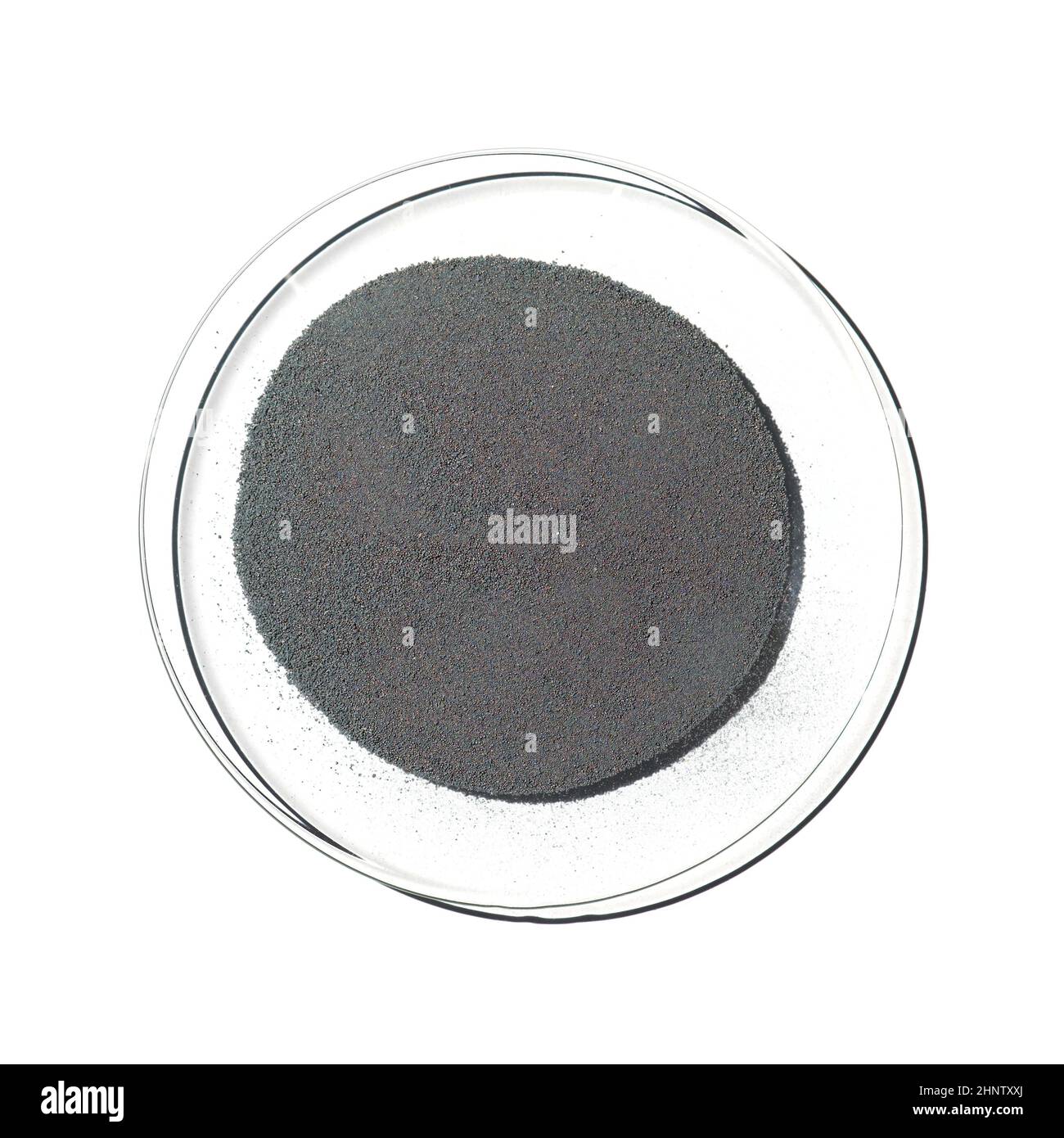 Zinc Powder in Chemical Watch Glass. Close up chemical ingredient on ...