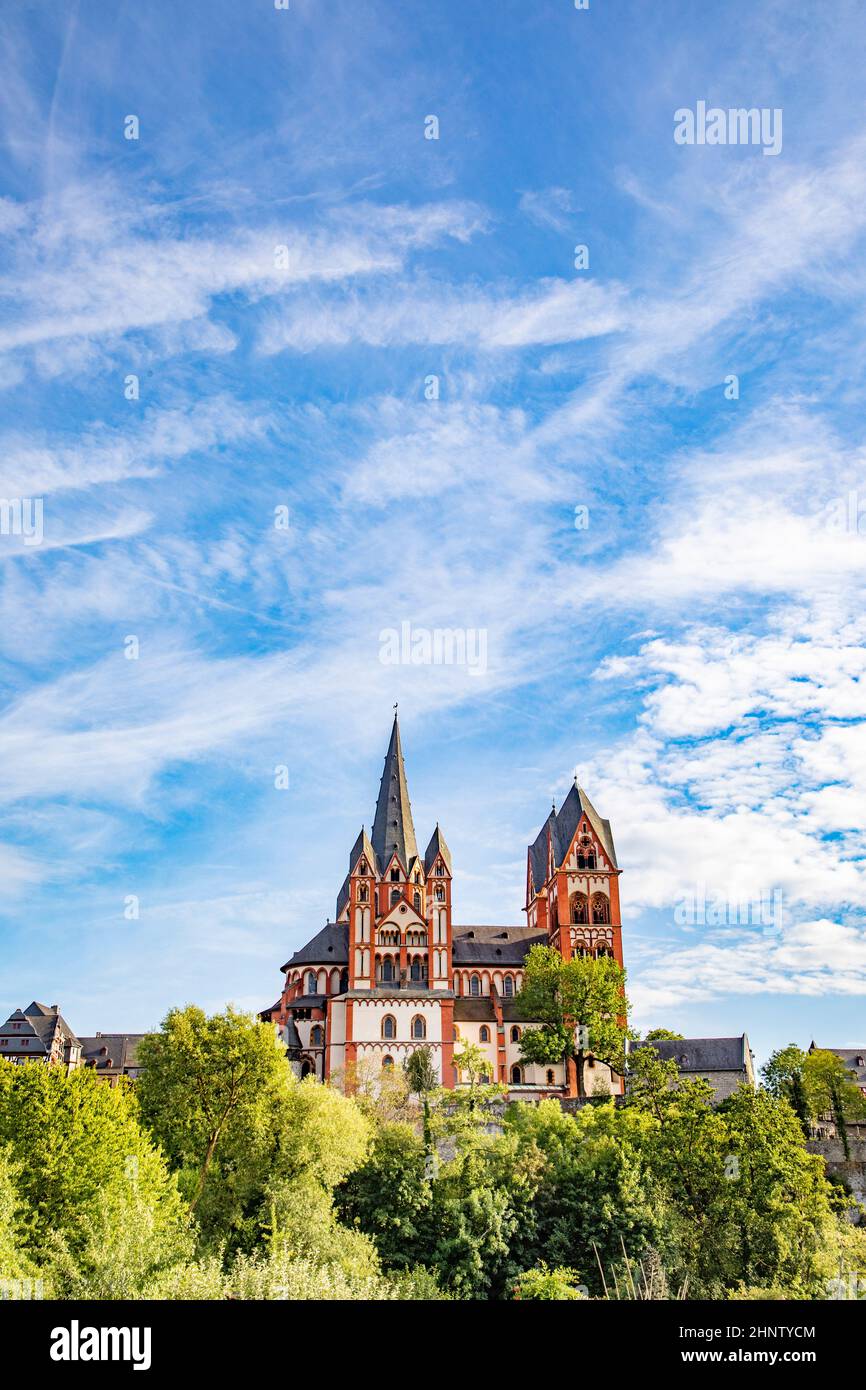 scenic view to Limburg Cathedral with river Lahn Stock Photo - Alamy