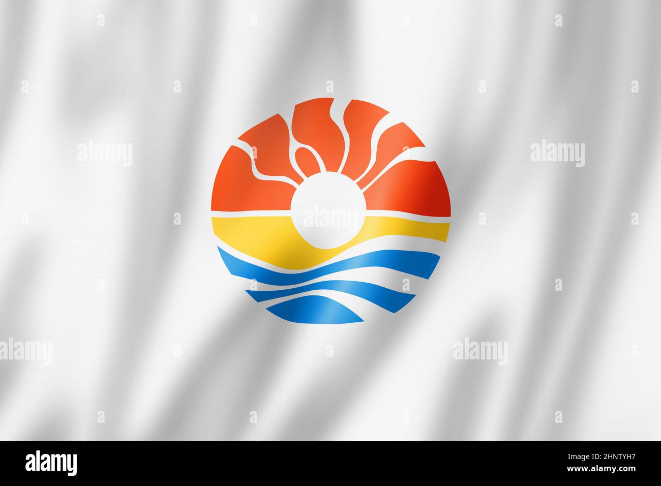 Benito Juarez city flag, Mexico waving banner collection. 3D ...