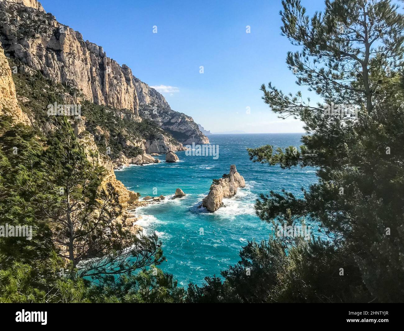 Calanques seascape and mountains, creeks of marseille, France Stock ...