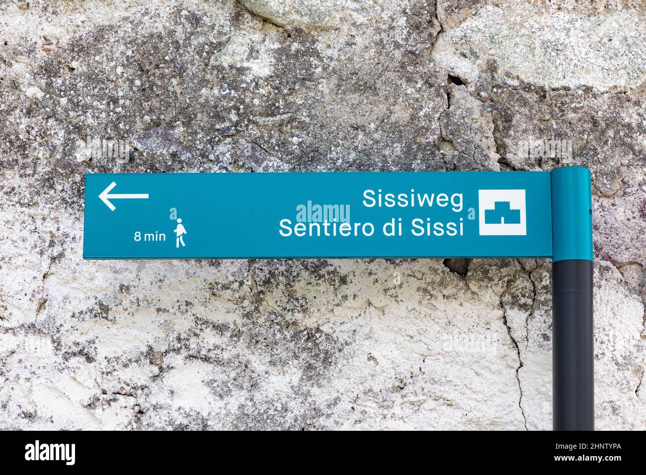 sign Sissiweg in Merano, Italy. Queen Sissi walked that path in her ...