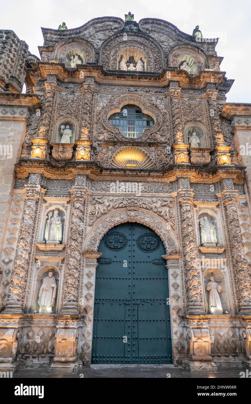 church San Francisco in Cayamarca in typical andean baroque Stock Photo ...