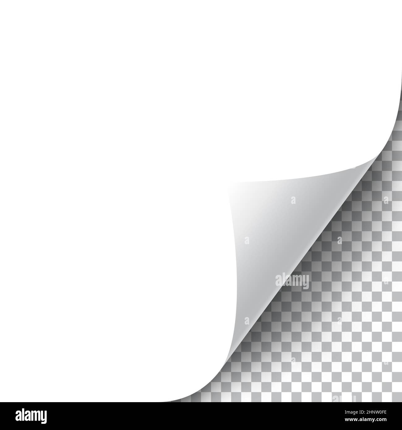 Curly Page Corner realistic illustration with transparent shadow. Ready ...