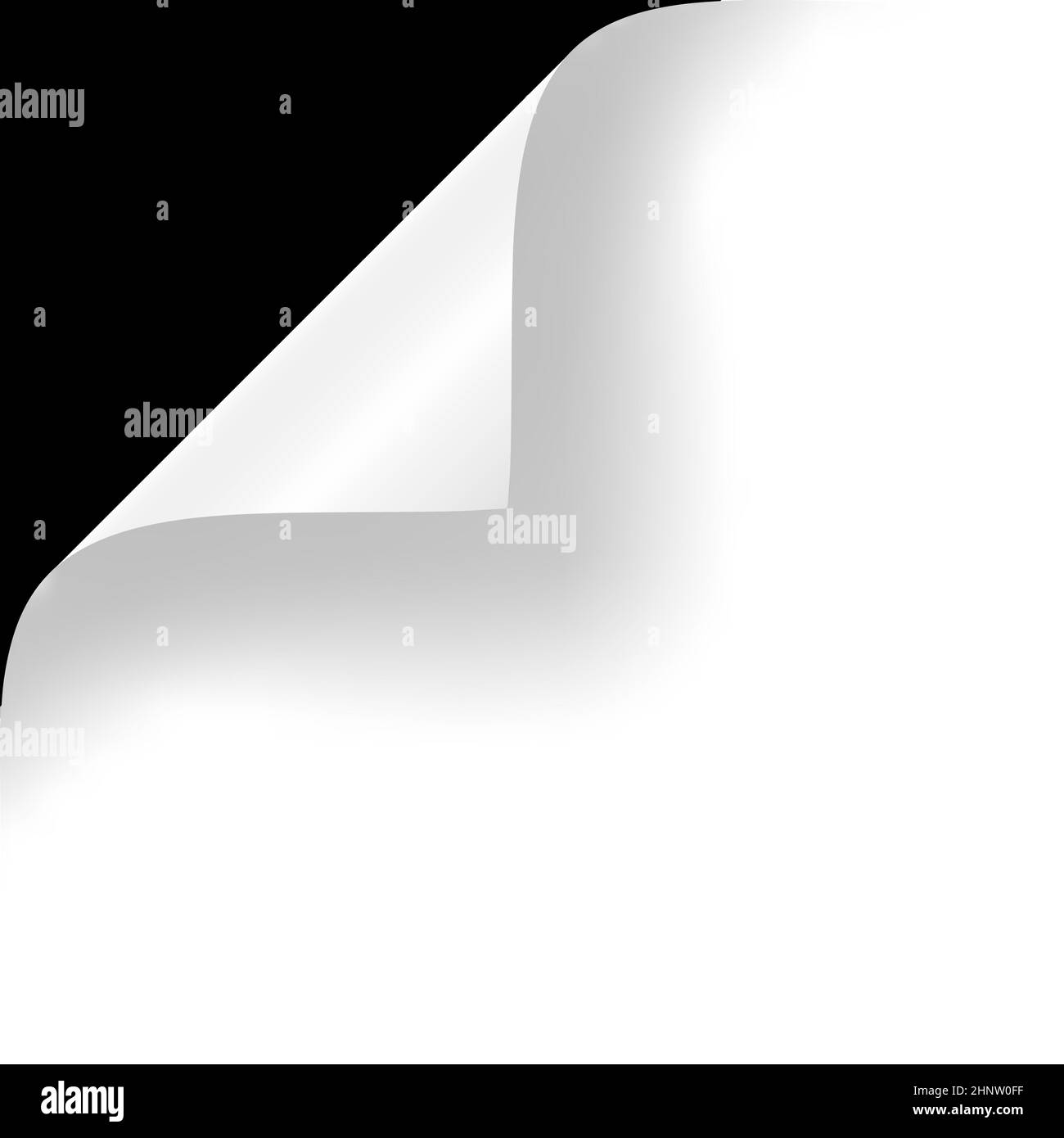 Curly Page Corner realistic illustration with transparent shadow. Ready ...