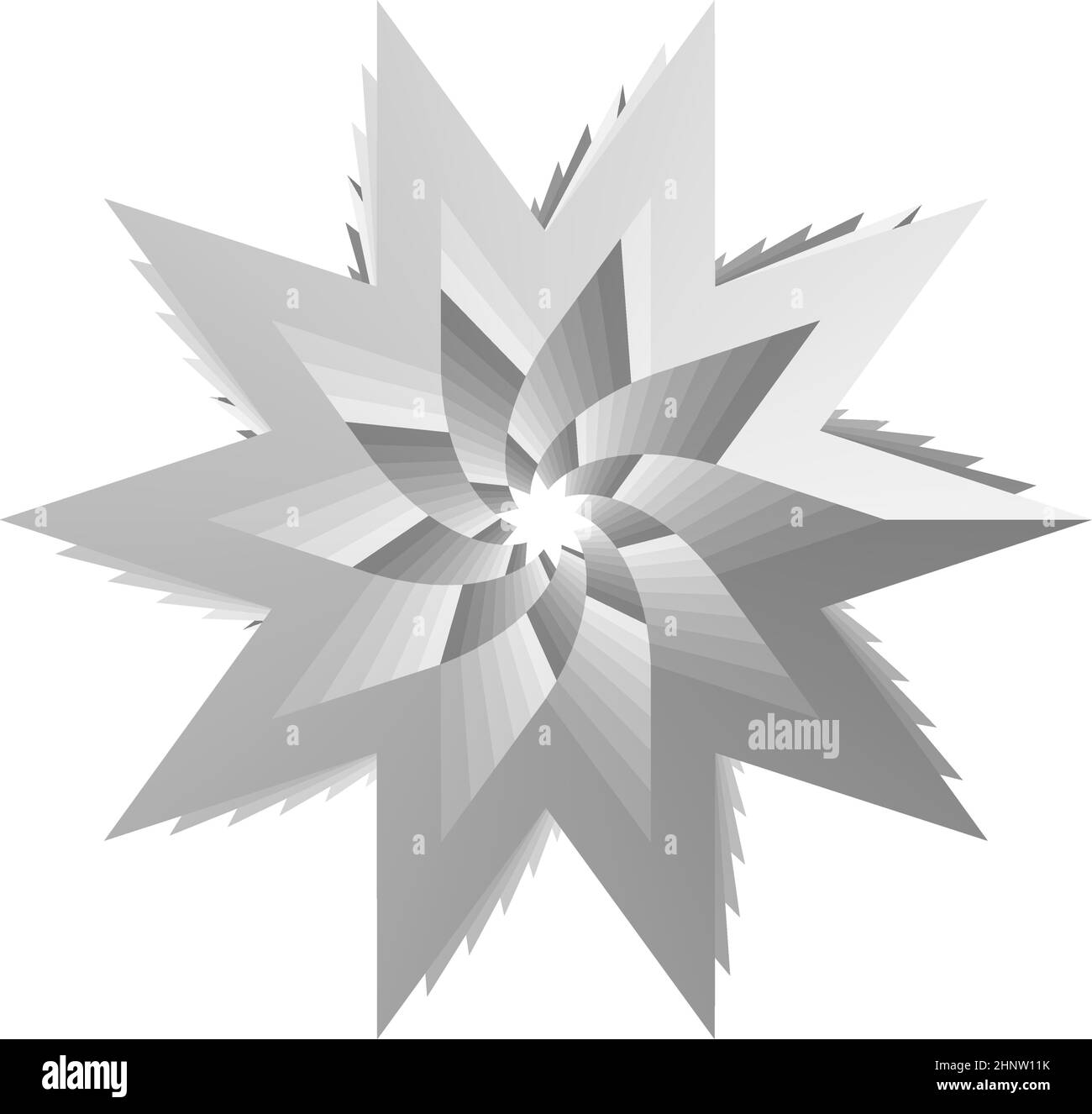 Unique star shape, star contour vector design element - stock vector ...