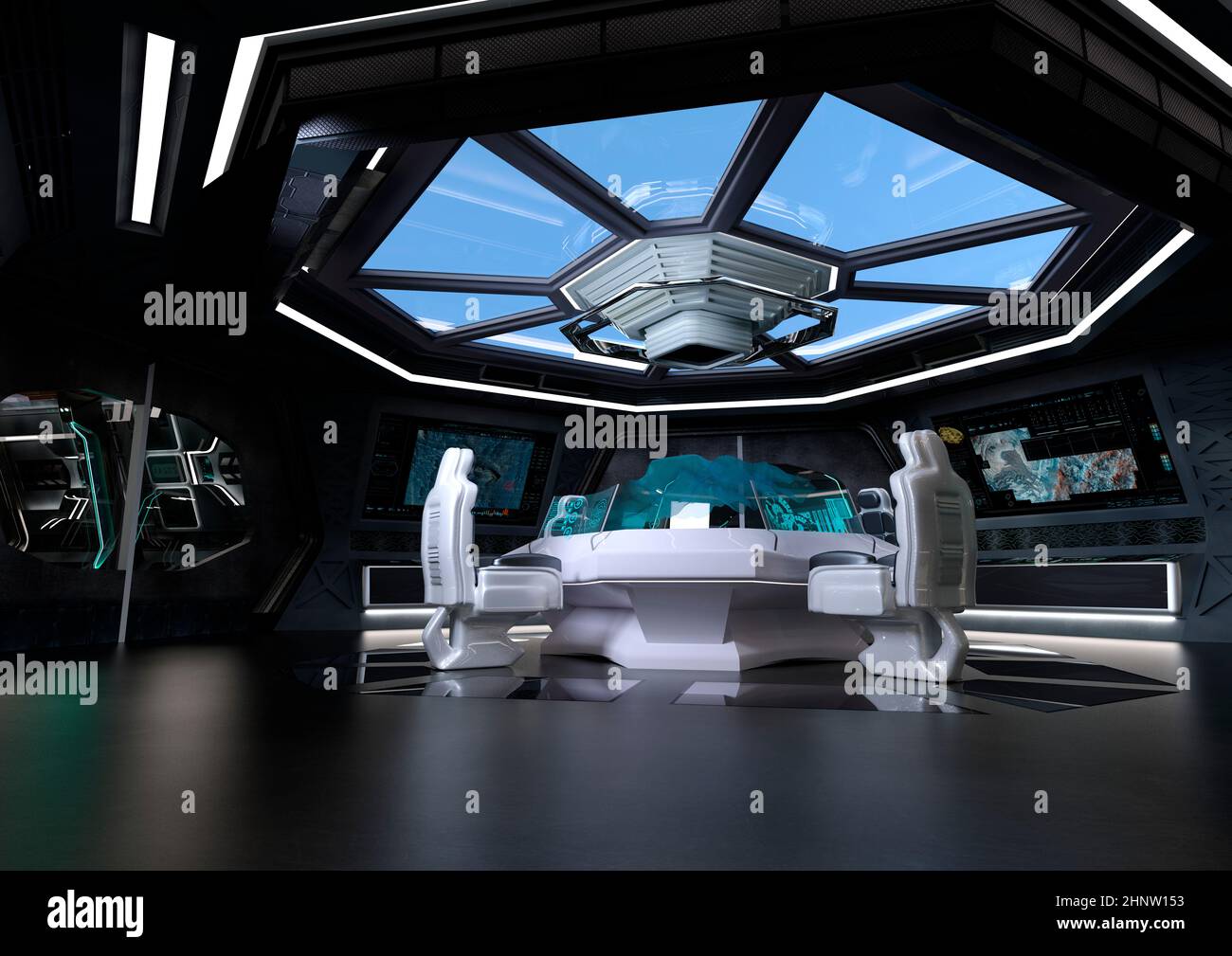 Futuristic command center interior hi-res stock photography and images ...