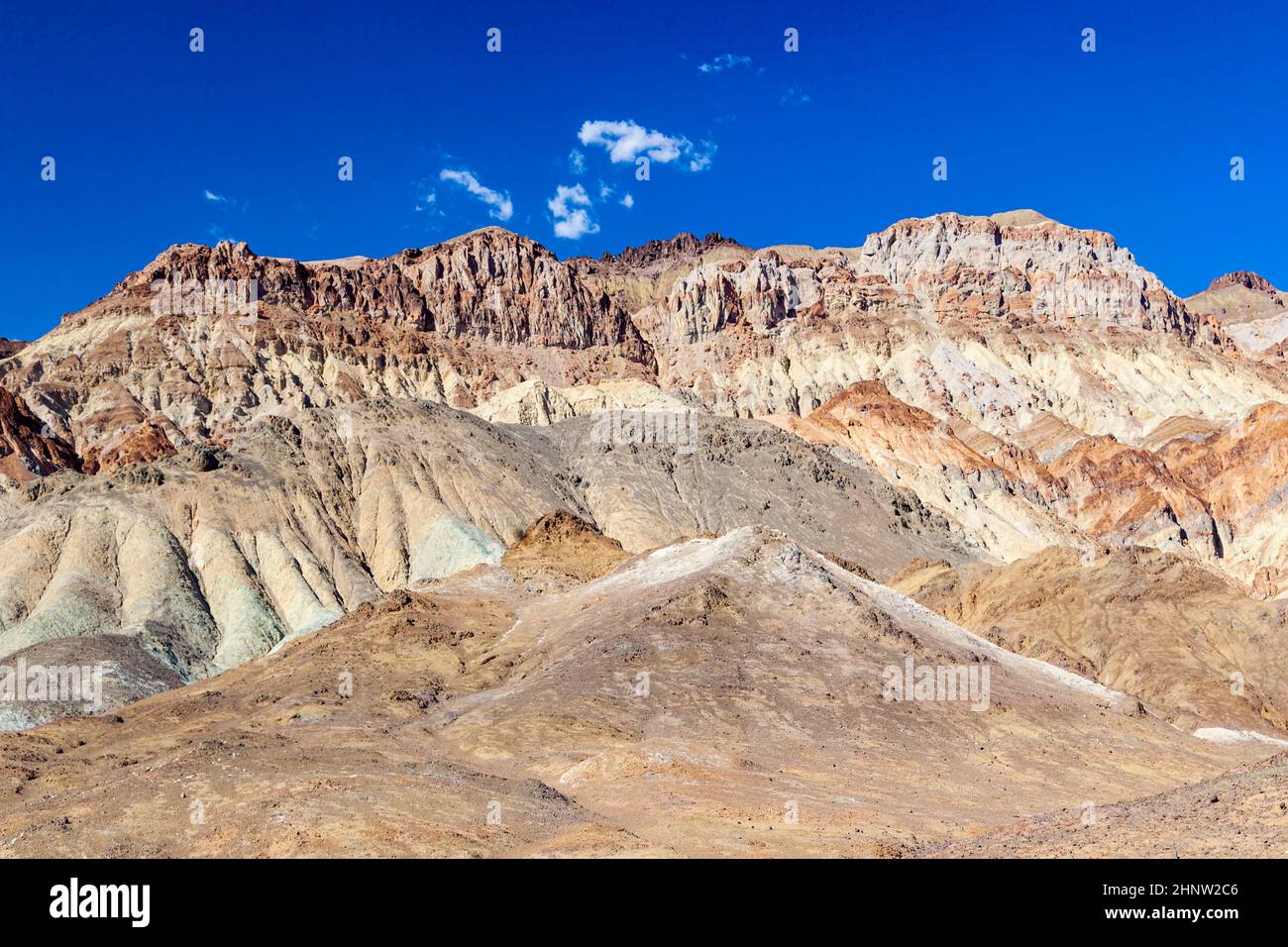 Artist's Palette in the Death Valley with colorful mineral stone colors ...