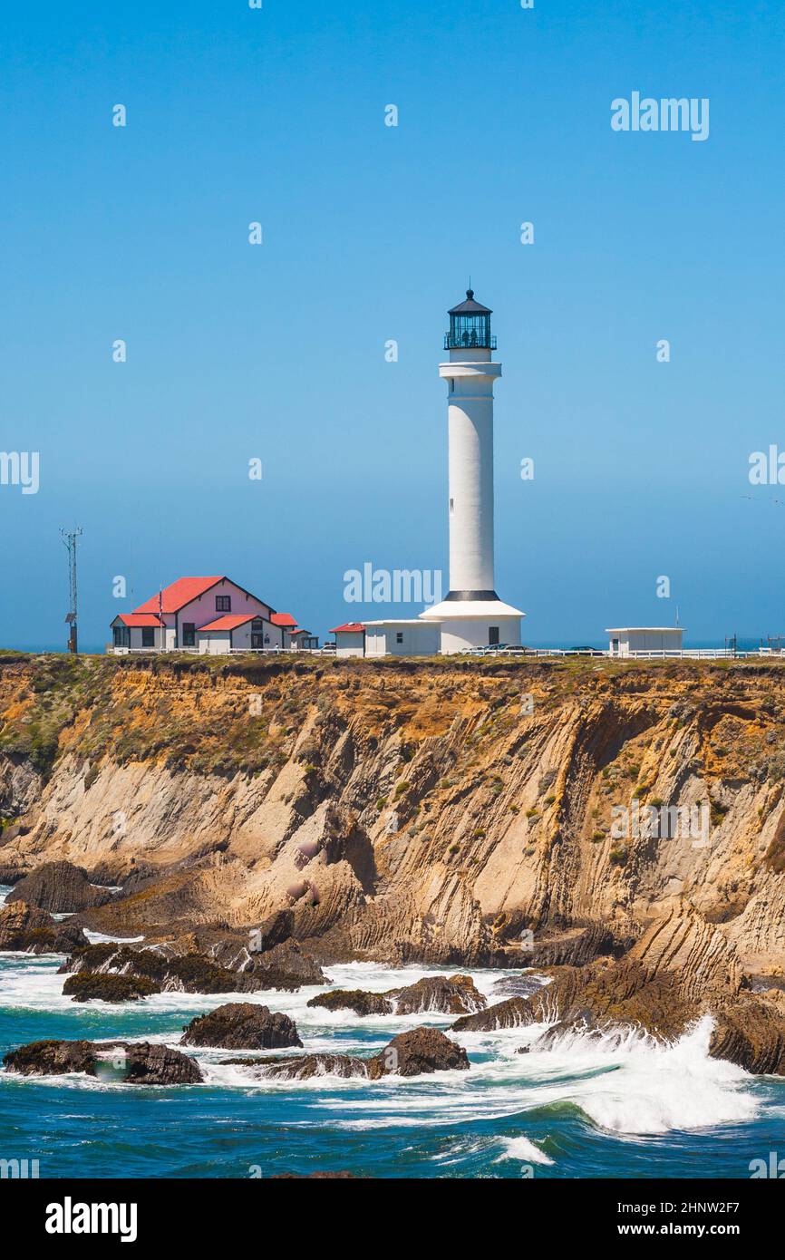 famous Point Arena Lighthouse in California Stock Photo - Alamy