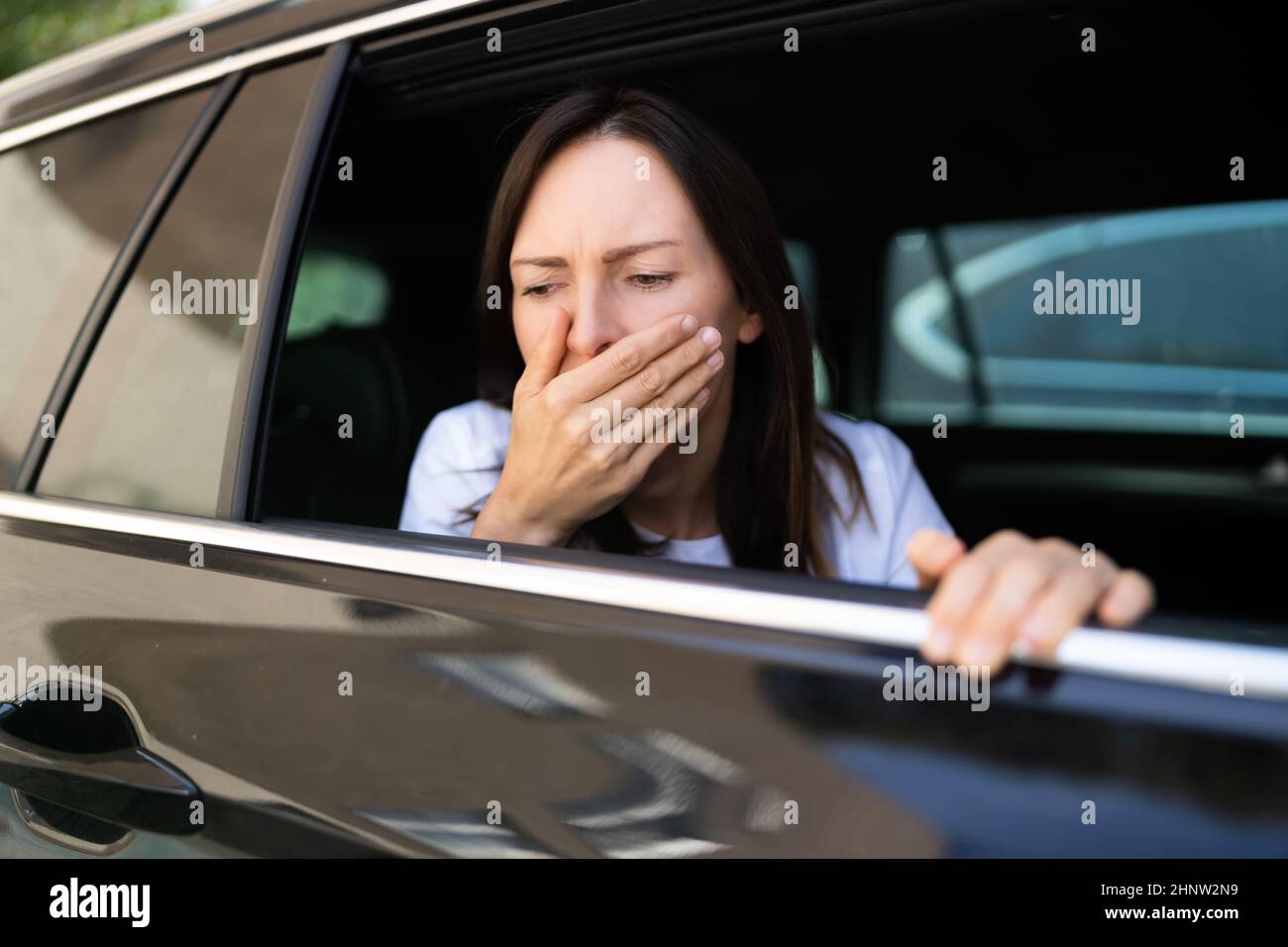 Transport Passenger With Nausea Symptom And Dizziness Stock Photo - Alamy