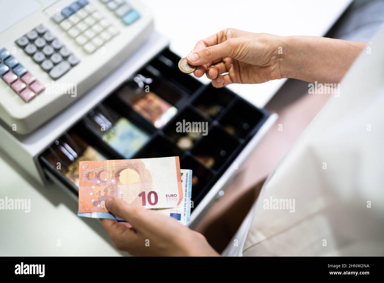 Retail cash register euro hi-res stock photography and images - Alamy