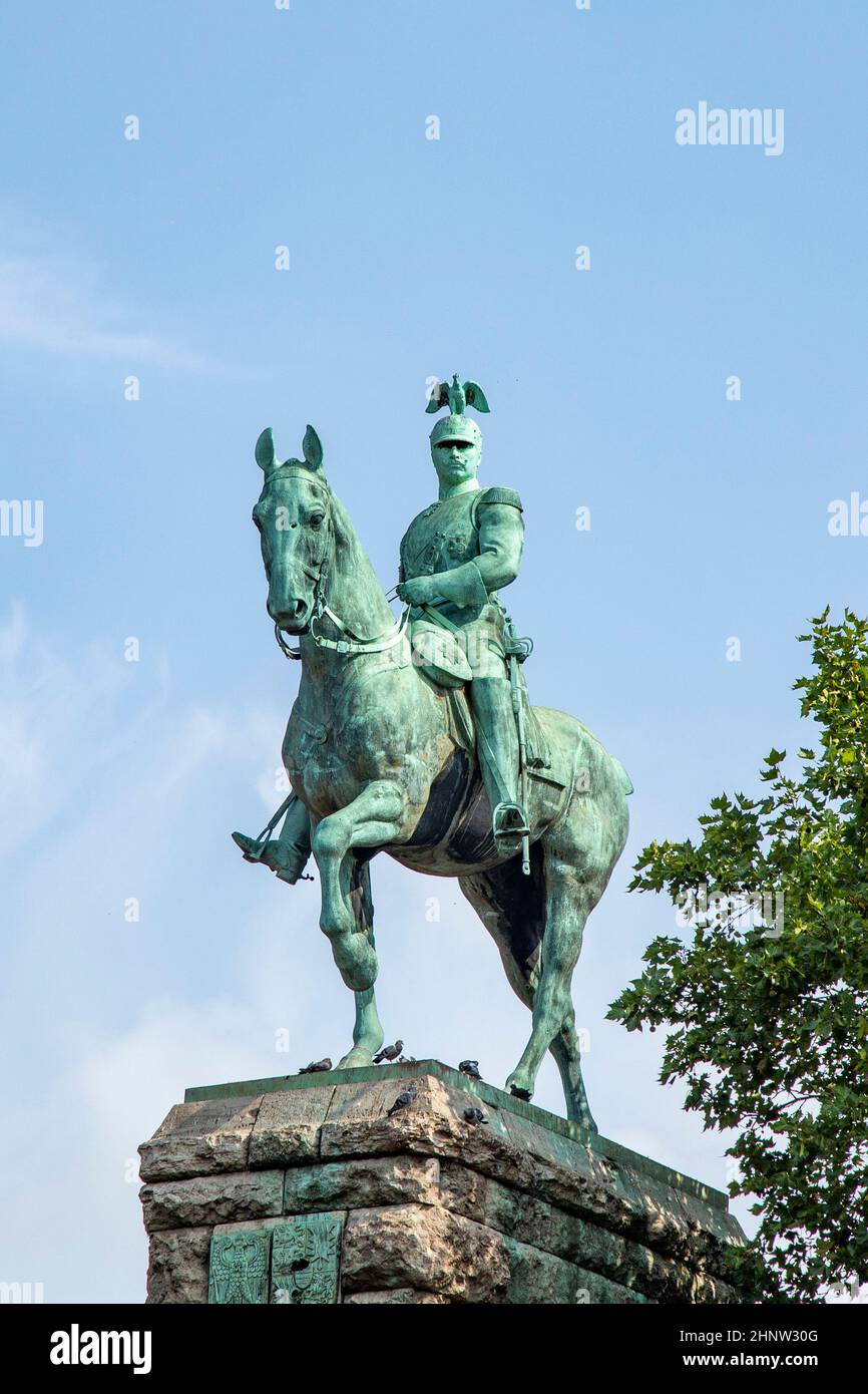 Wilhelm II horse statue in Cologne at bridge,Germany , 2017 Stock Photo ...
