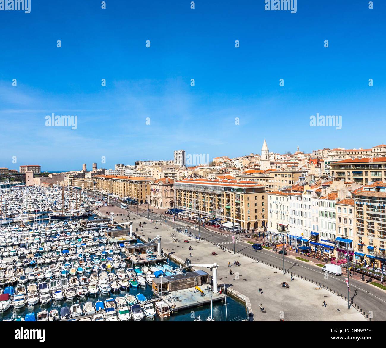 Aerial panoramic view on old port in Marseille, France Stock Photo - Alamy Aerial panoramic view on old port in Marseille, France Stock Photo - Alamy