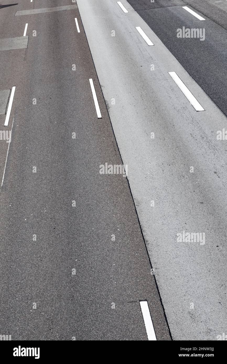 pattern of highway in Germany with white line markers Stock Photo - Alamy