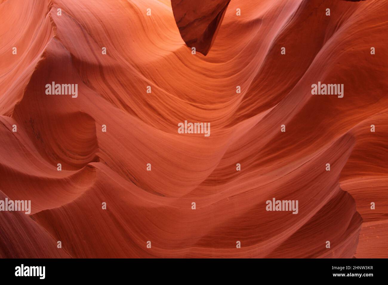 scenic antelope canyon in detail with fascinating structure of bright ...