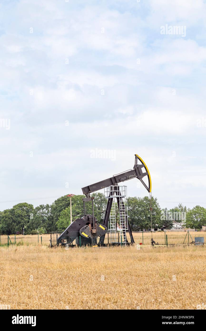 oil rig in Usedom in rural oilfield landscape, Germany Stock Photo - Alamy