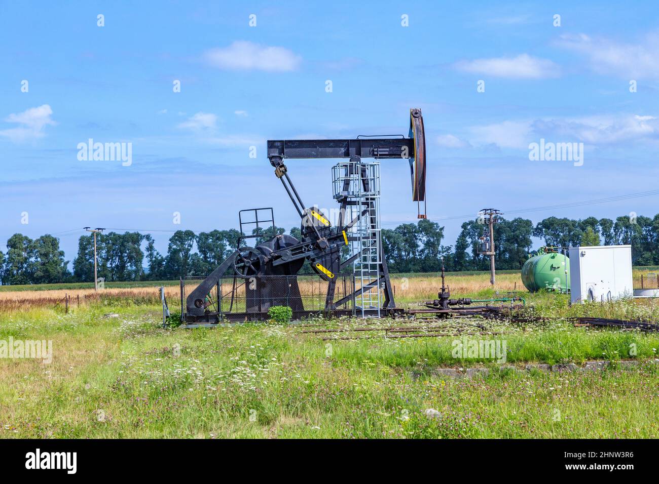 oil rig in Usedom in rural oilfield landscape, Germany Stock Photo - Alamy